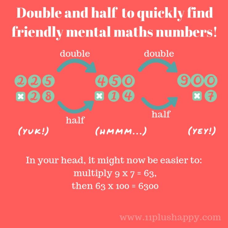11 plus maths: Tried the quick double and half trick for long ...